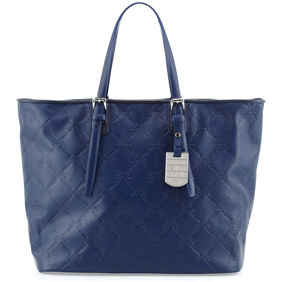 Longchamp Lm Cuir Lagoon Tote Navy Blue Shoulder Bag Leather Handbag P ...