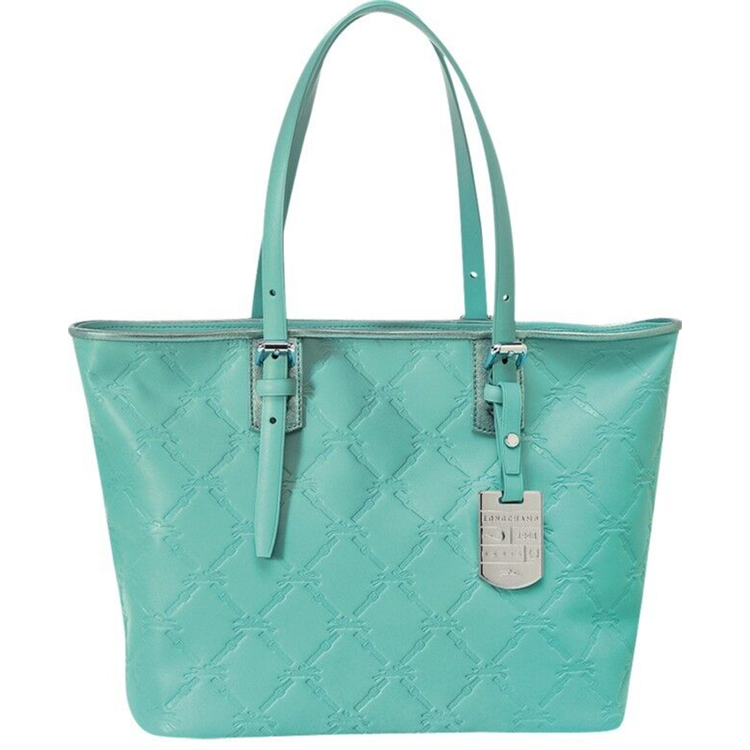 Longchamp Lm Cuir Lagoon Tote Navy Blue Shoulder Bag Leather Handbag F ...