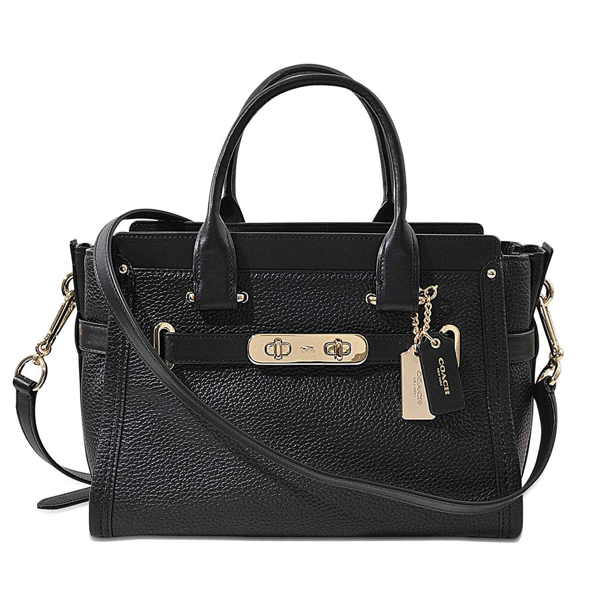 COACH Womens Handbag Beige Leather Dark Stone Bag Swagger 27 Mixed Lea ...