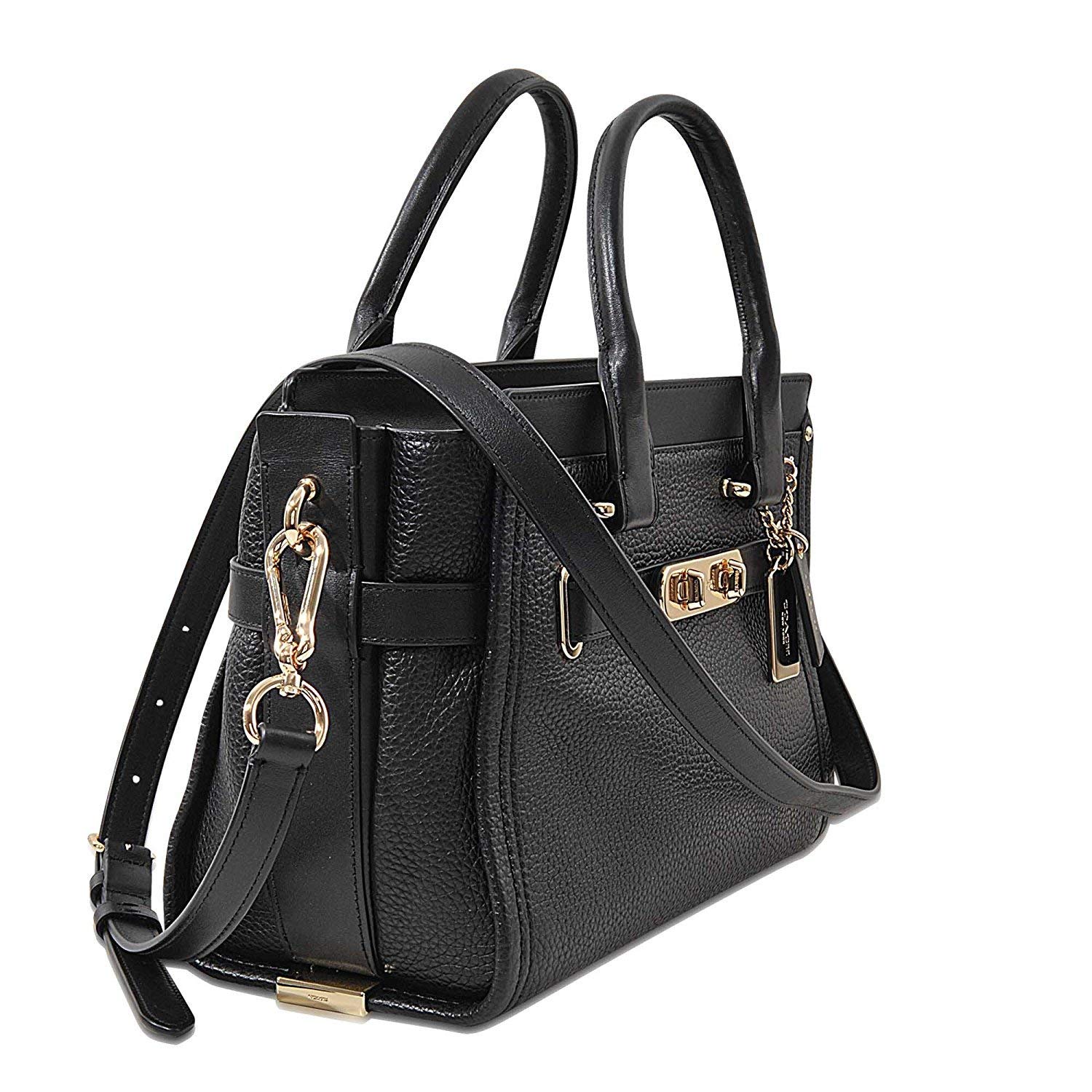 COACH Womens Handbag Beige Leather Dark Stone Bag Swagger 27 Mixed Lea ...