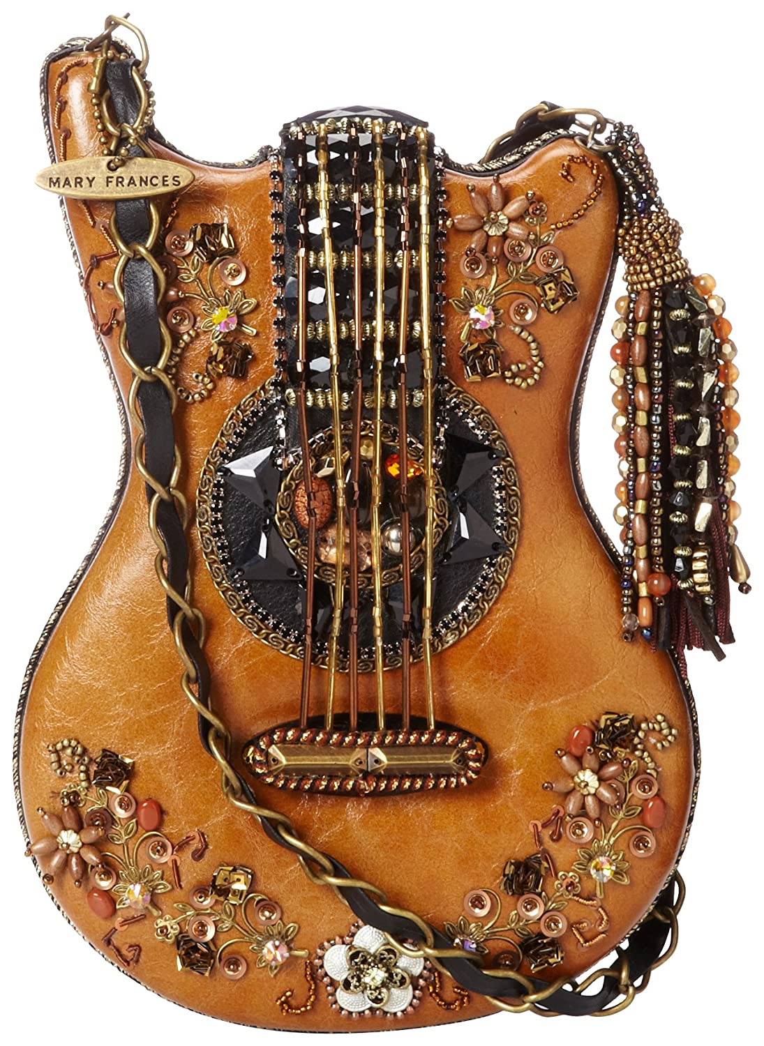 Mary Frances Special Hall Of Fame Bag Guitar Brown Beaded Handbag Musi ...