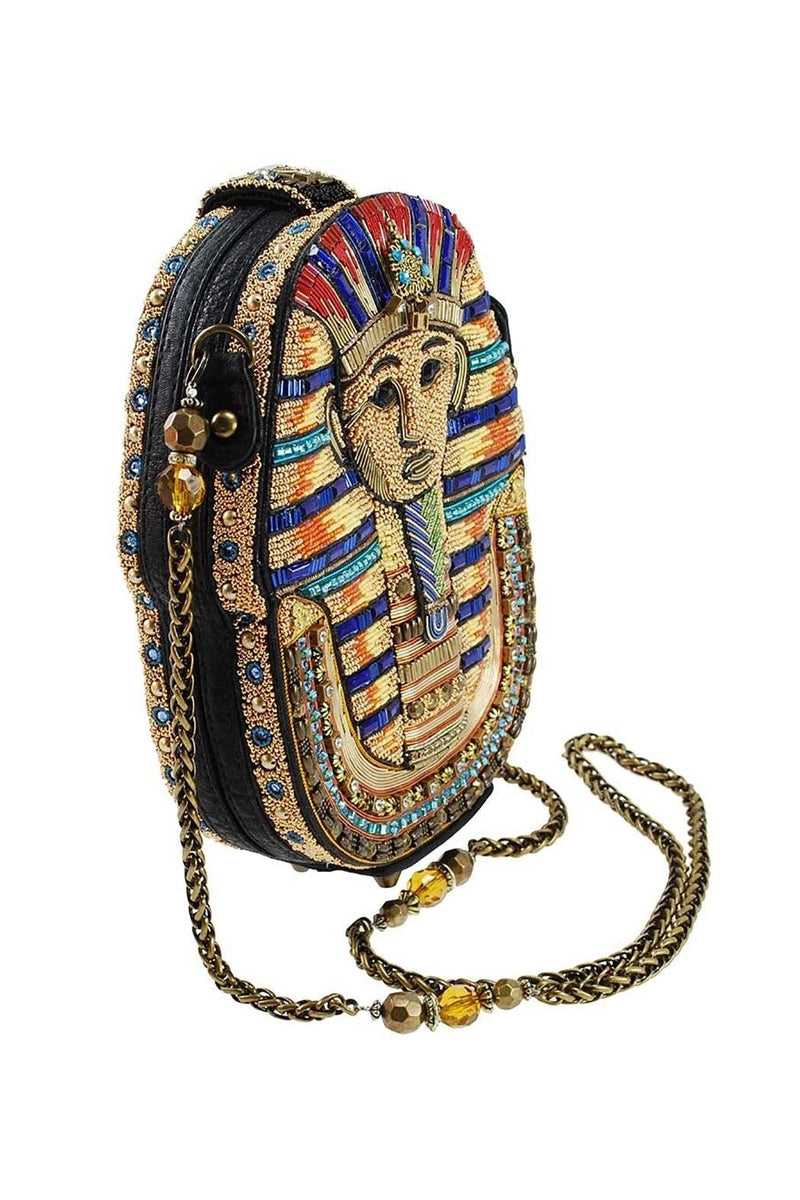 Mary Frances Tut Beaded Pharaoh Boy King Egypt Special Handbag Gold Bl ...
