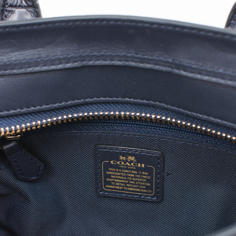 COACH Women's Embossed Croc Coach Swagger 20 LI/Navy Satchel– Bag Lady Shop