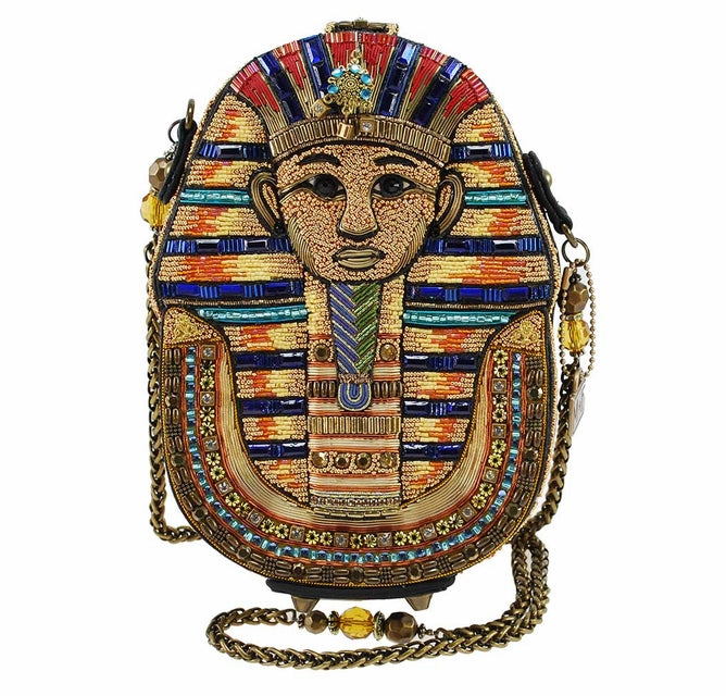 Mary Frances Tut Beaded Pharaoh Boy King Egypt Special Handbag Gold Bl ...
